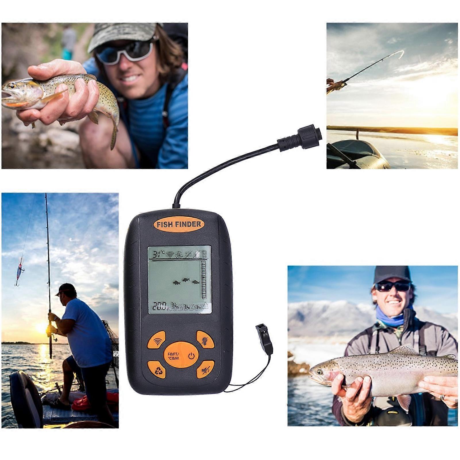 Fish Finder Wireless LCD Visual Handheld Sounder Alarm Fishing ...