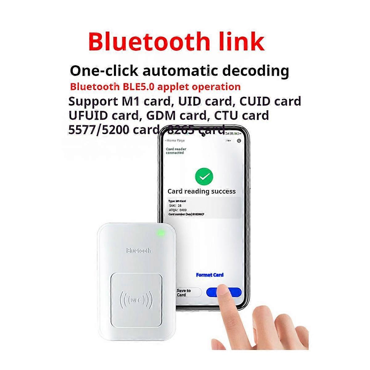 NFC Read-Write Device, Card Reader, Encrypted Access Control Decoder, Compatible with Bluetooth ...