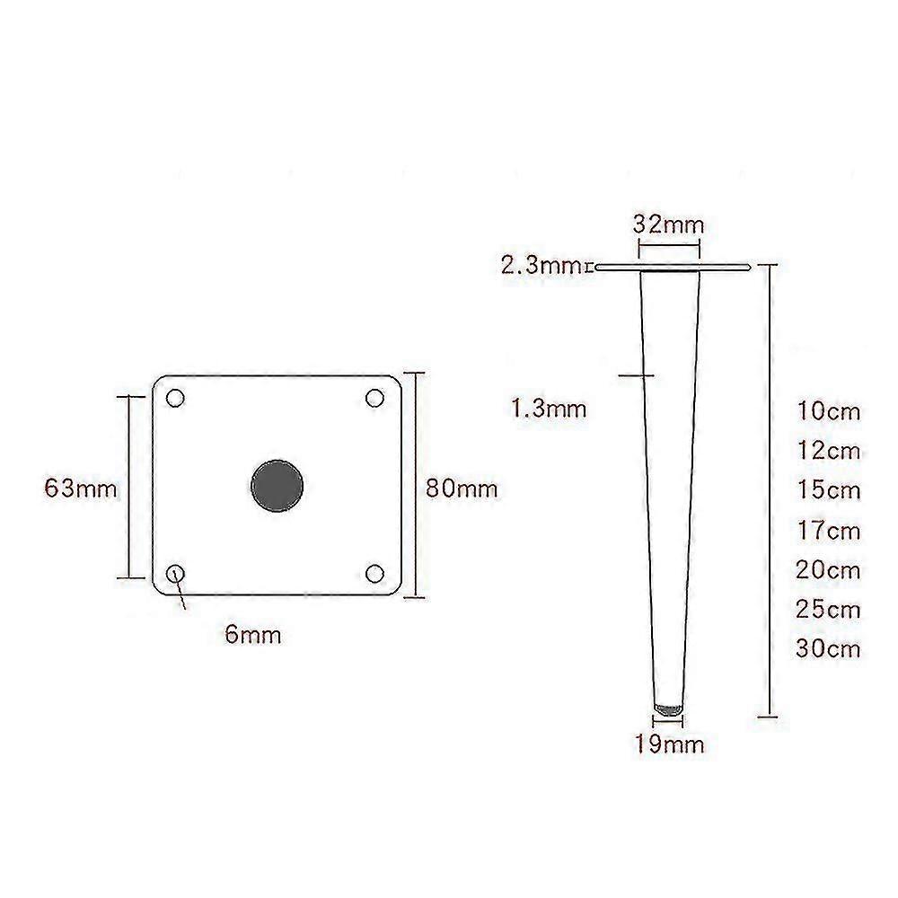 Set Of 4 Furniture Legs, Tilt Sofa Leg, Table Leg Cabinet Legs Bedside ...