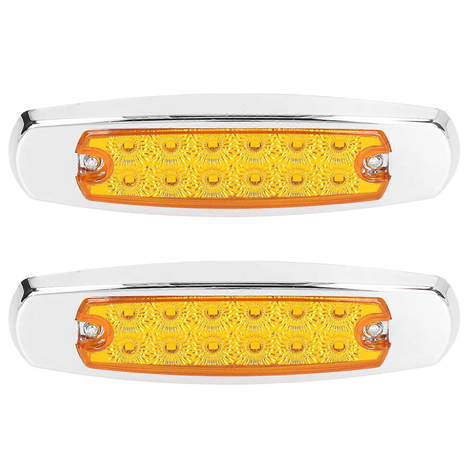 Pair 12V 12LEDs Side Marker Clearance Light Truck Trailer Signal ...