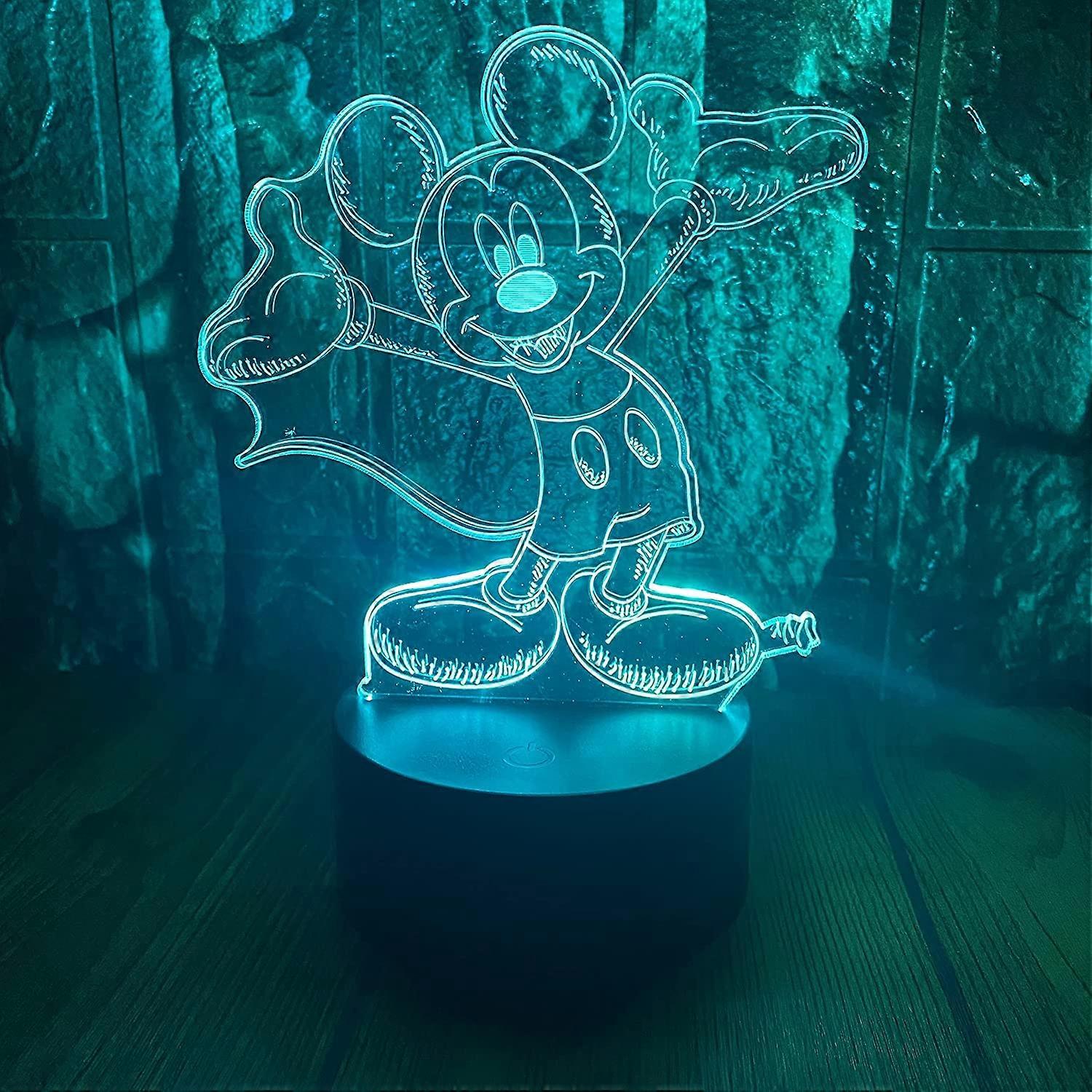 Wekity Cute Cartoon Minnie Mickey Mouse 3D LED Optical Illusion Bedroom ...