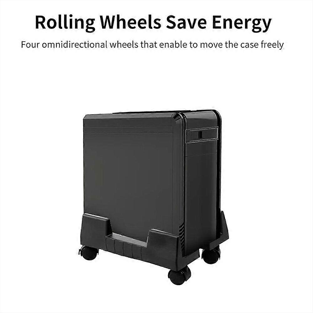 Mobile Desktop Computer Floor Stand Rolling Wheels Adjustable Width PC ...