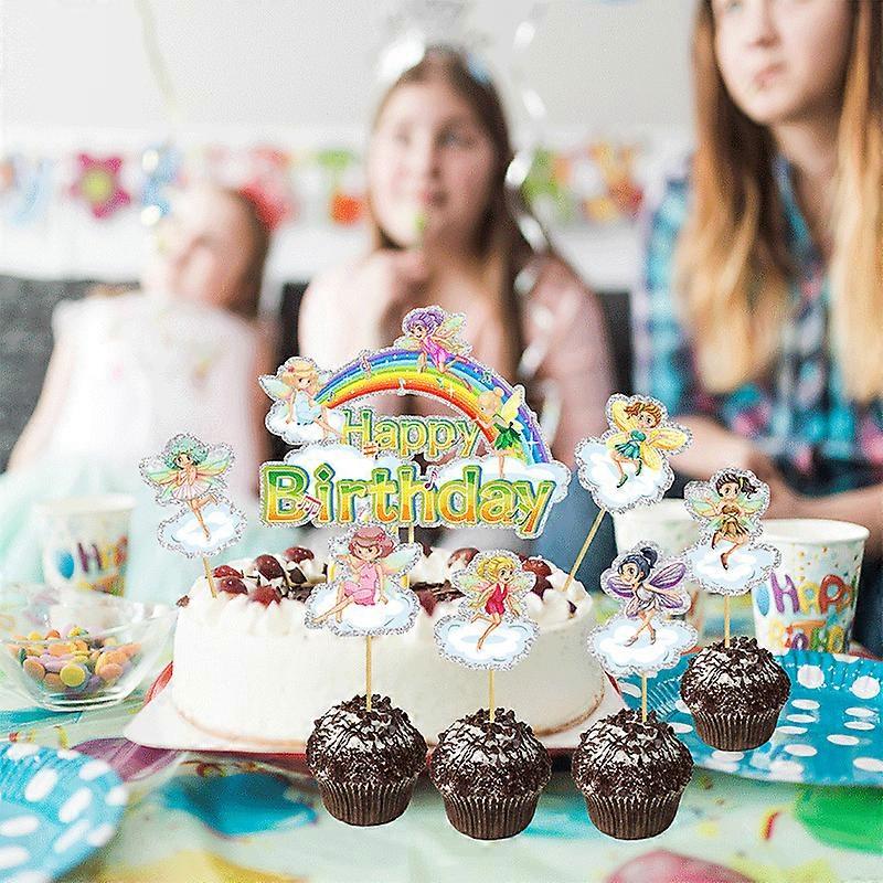 Tinkerbell Happy Birthday Cake Topper, Rainbow Happy Birthday Cake ...