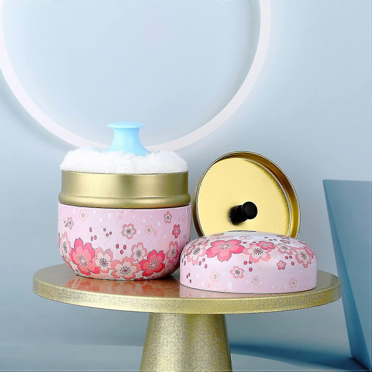 Body Powder Case With Powder Puff Powder Container Tea Canister For ...