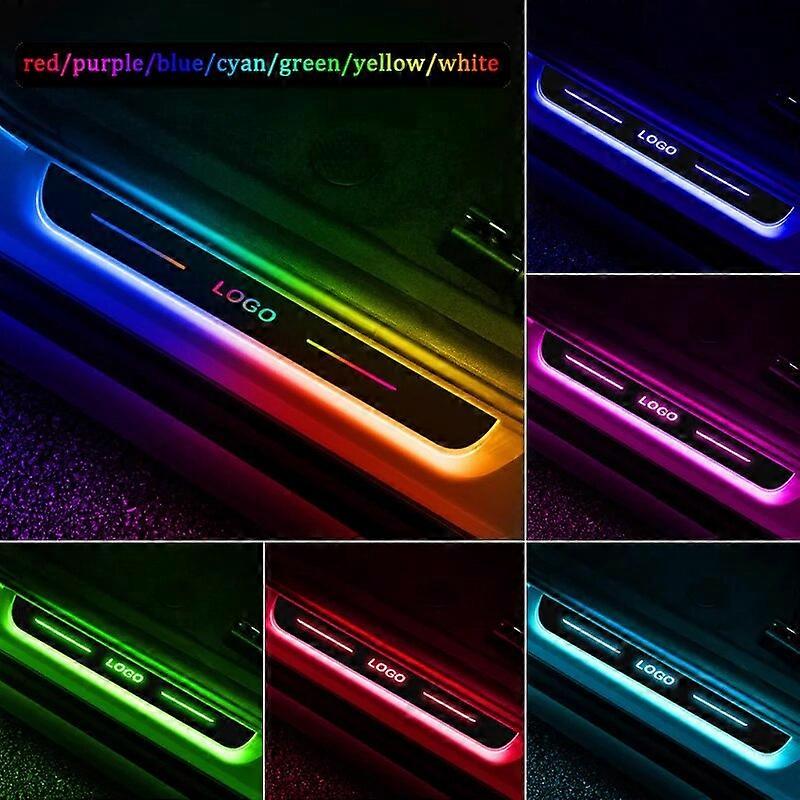 12V LED Welcome Pedal Car Scuff Plate Pedal Threshold Door Sill Pathway ...