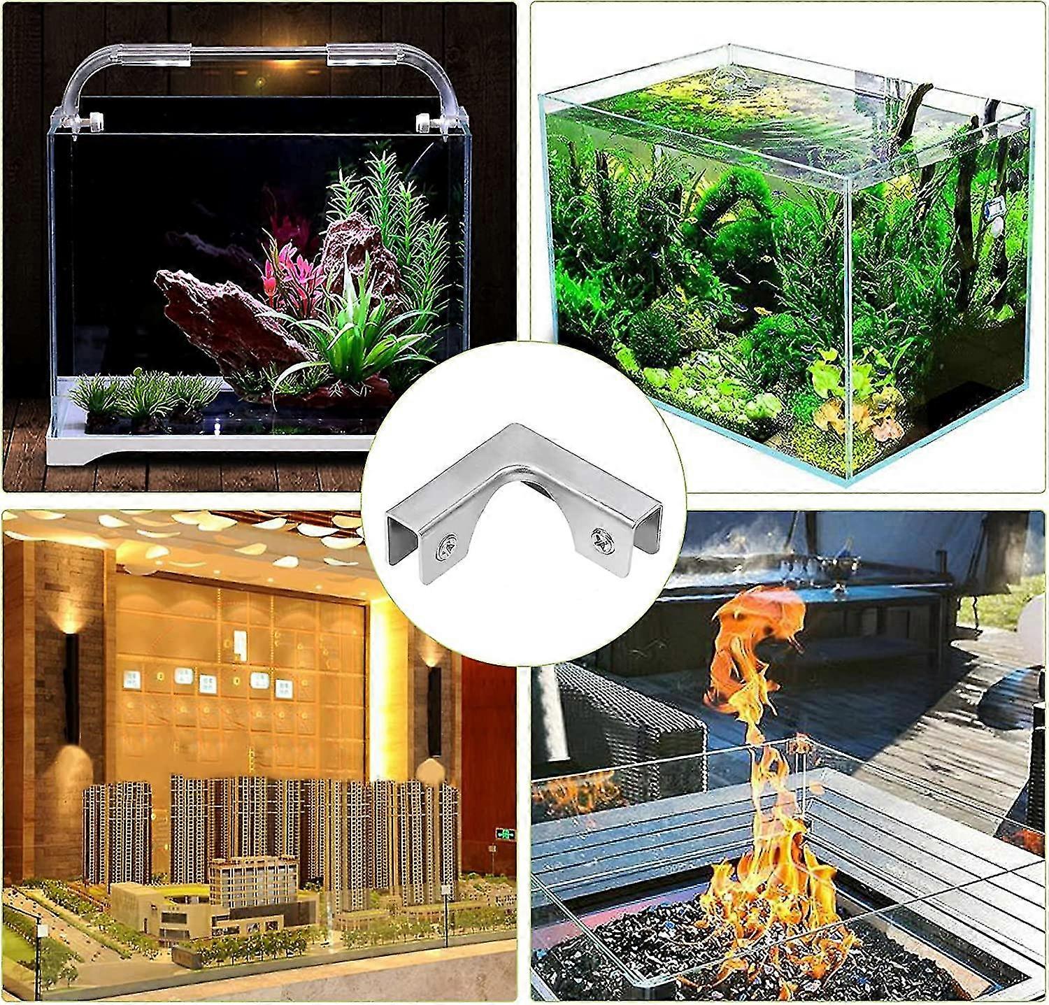 Glass Clamp, 4pcs Of Stainless Steel L-shape Glass Connectors, Right ...