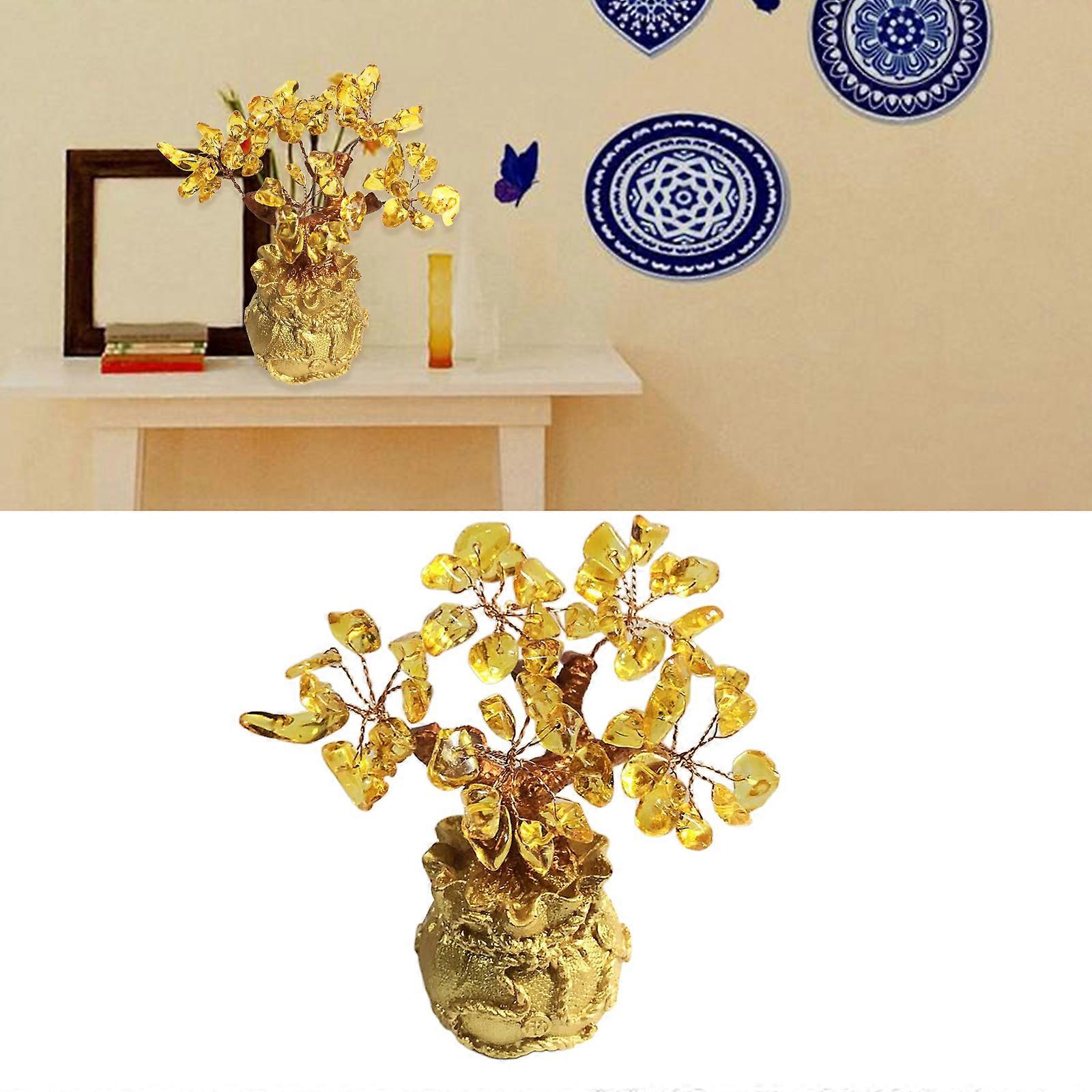 Feng Shui Citrine Money Tree,Natural Crystal Bonsai Money Tree,Lucky ...