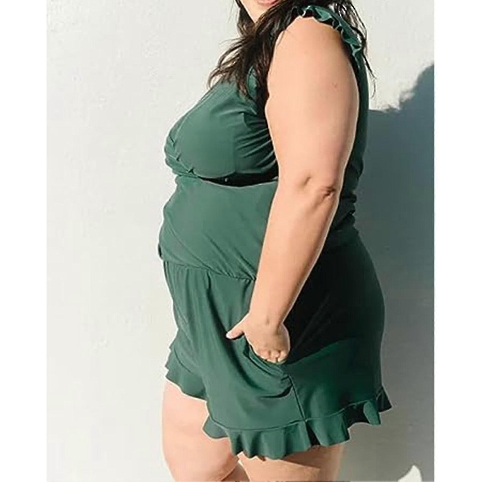 Built-in Bra Swim Romper For Women Nursing-friendly With Crossed V-neck ...