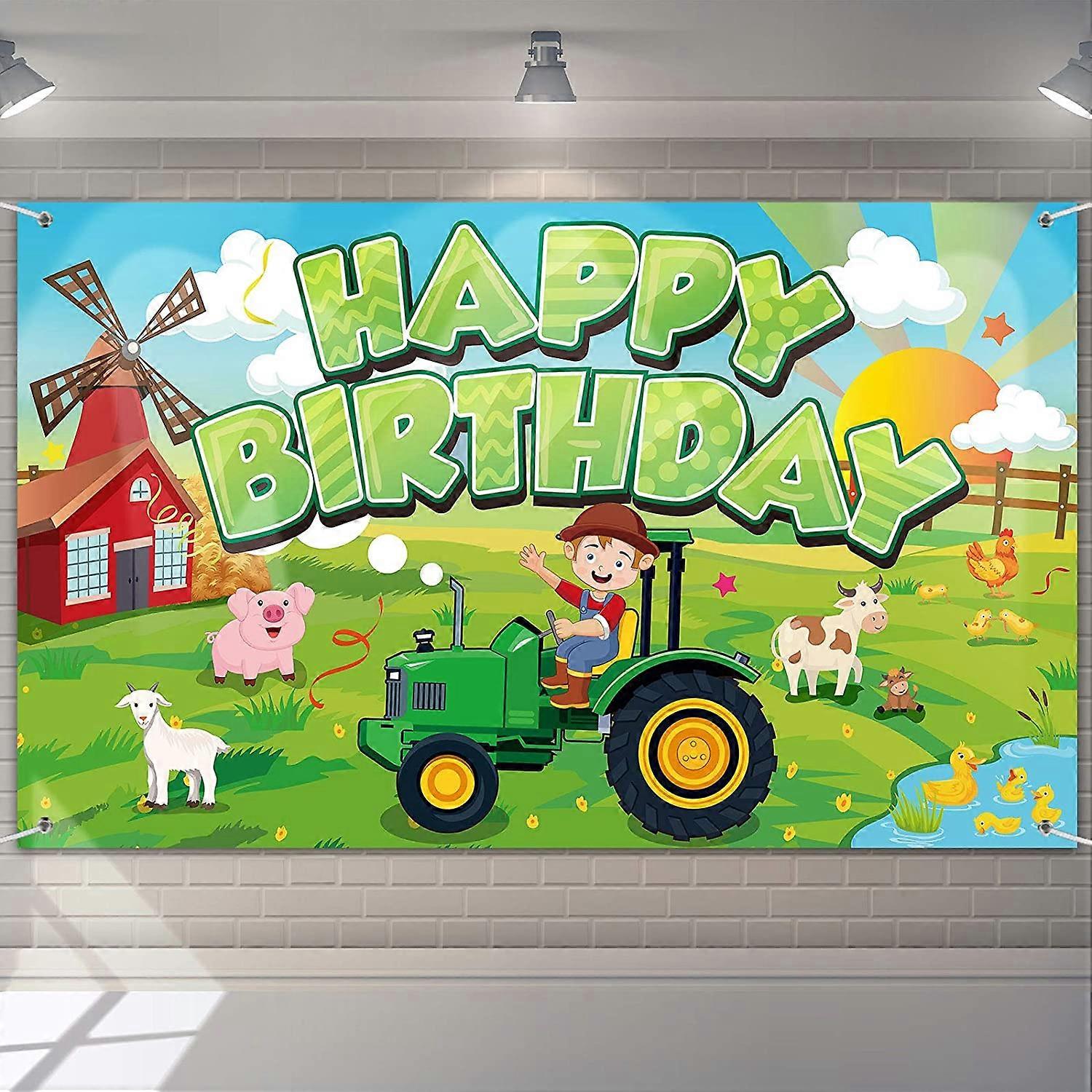 Green Tractor Birthday Tractor Birthday Party Supplies Tractor Farm ...