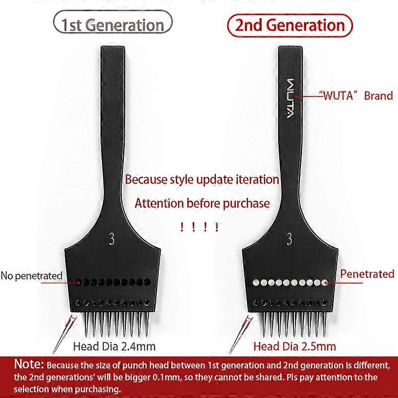WUTA Sharp Head Replaceable Pricking Iron Removable Round Hole Punch Leather Craft Chisel DIY ...