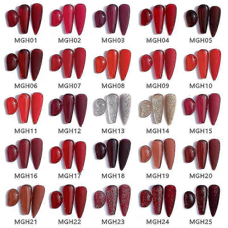 Hanbi 26 Color Rose Red Gel Nail Polish Nail Uv Gel Varnish Soak Off ...