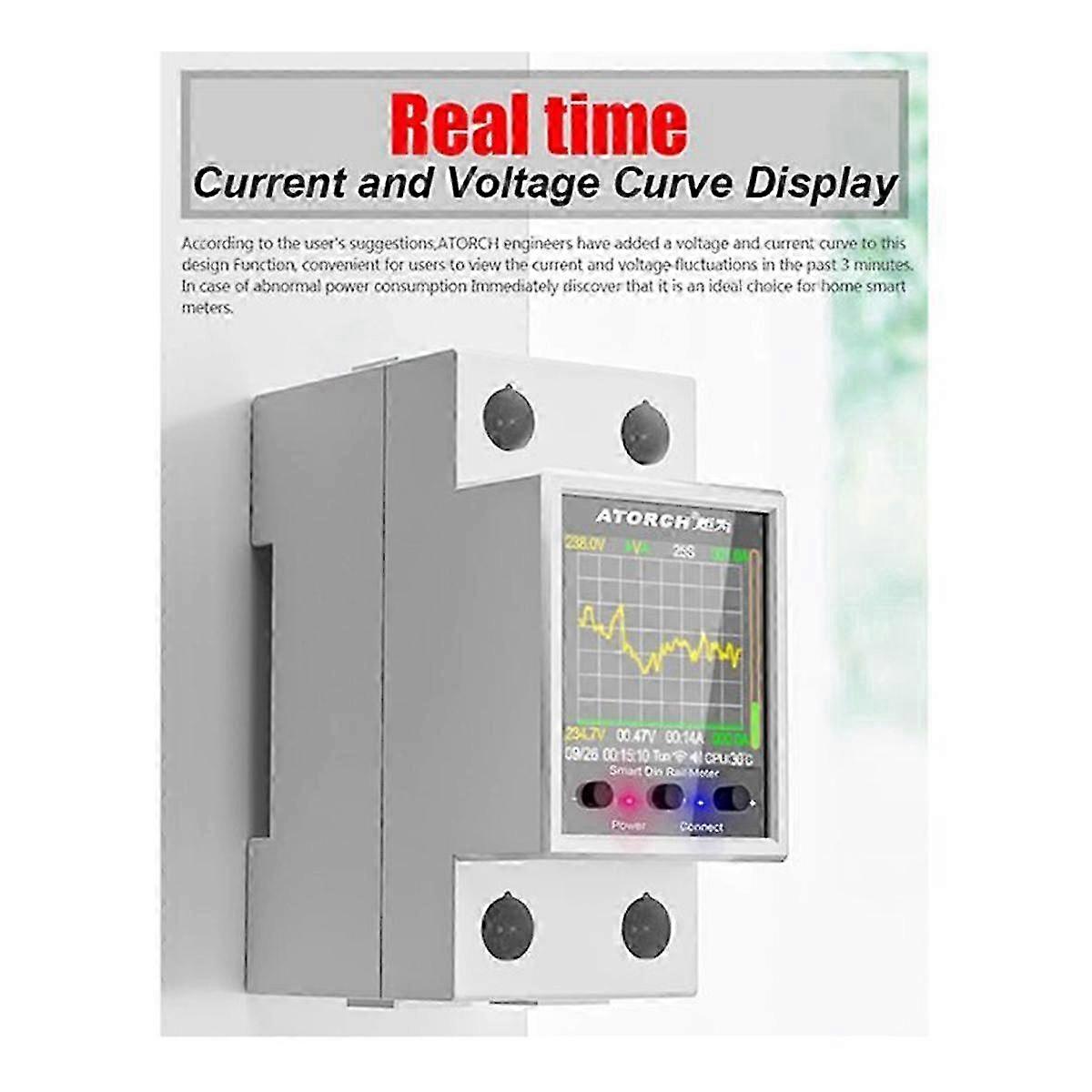 Atorch Gr2pw Electricity Meter Tuya Wifi Rail Power Energy Meter Ac50 ...