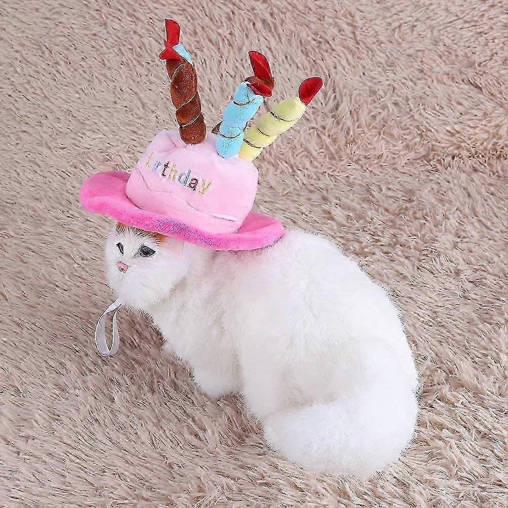 Pet Dog Cute Birthday Hat Colorful Candles Party Hat with Cake Pet Cap ...
