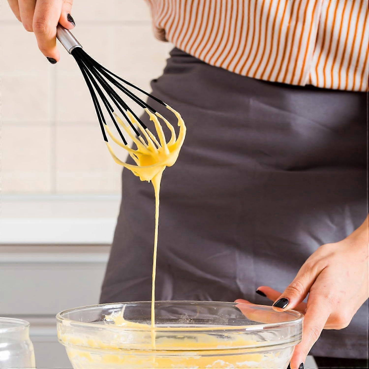 Silicone Whisk Set, 3 PCS Stainless Steel Wire Whisks, Rubber Whisks ...