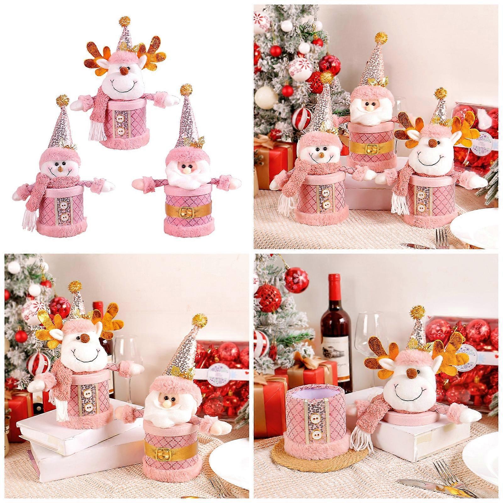 Christmas Themed Pink Candy Container Pink Candy Jar Treat Container ...