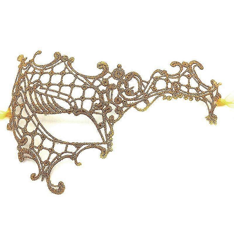 Gold And Silver Lace And Diamond Mask Eye Mask Masquerade Female Party ...