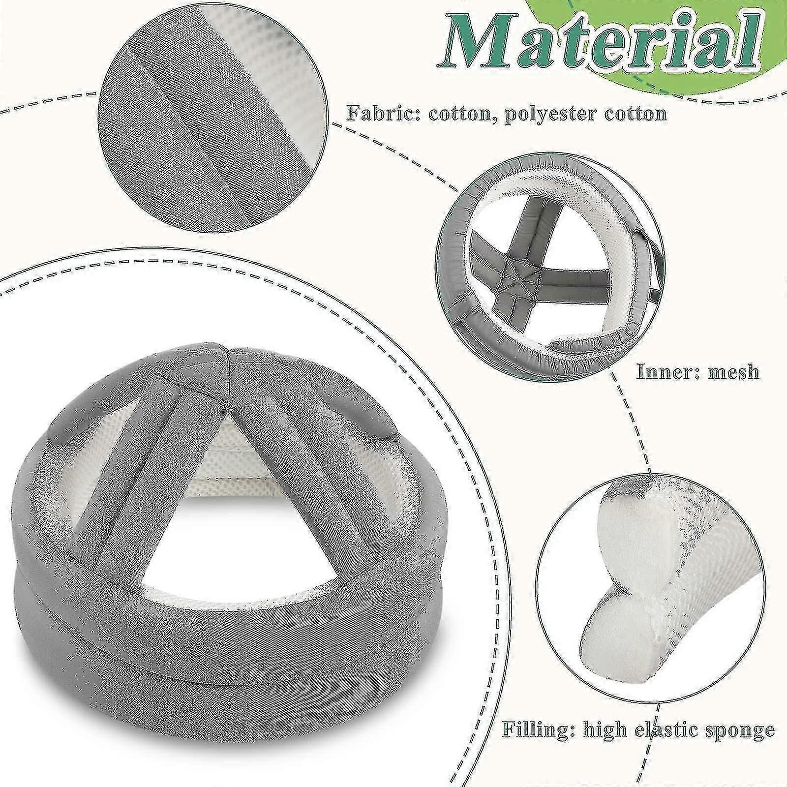 Anti Fall Elder Head Safety Helmet Thick Soft Protective Hat Adjustable ...