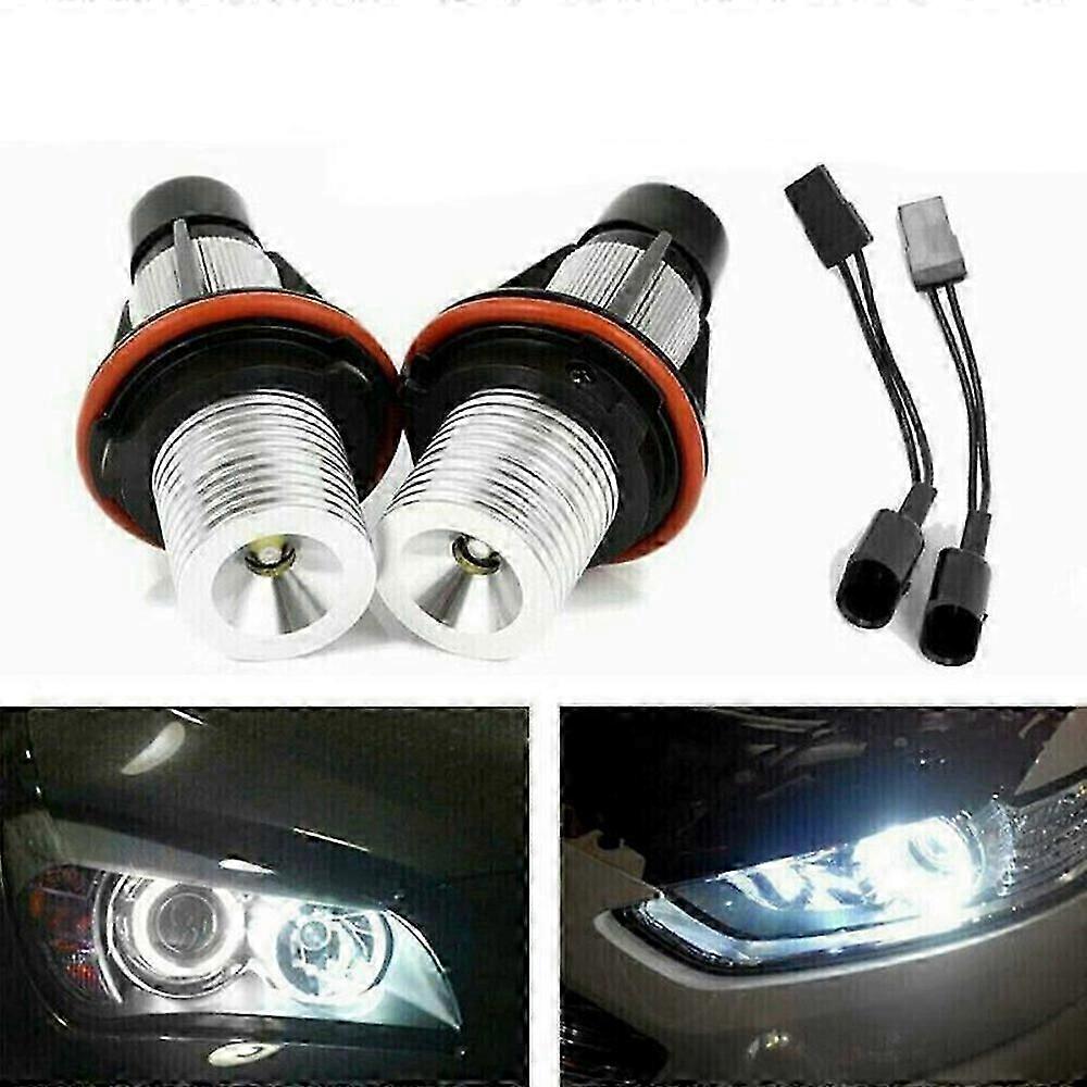 1Pair 8000K White LED Angel Eye Marker Light Bulbs Lamps for- E39 E53 ...