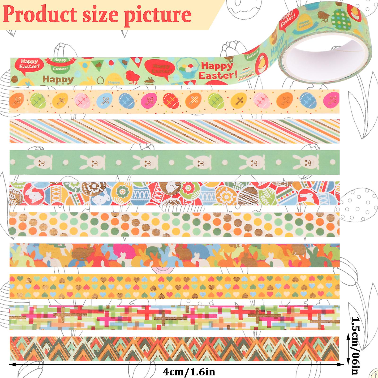 10 Rolls Easter Washi Tape Set Bunny Egg Decorative Paper Tape Easter ...