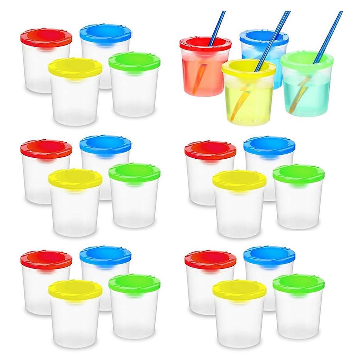 24 Packs Paint Cups with Lids - No Spill Paint Water Cup, Reusable ...