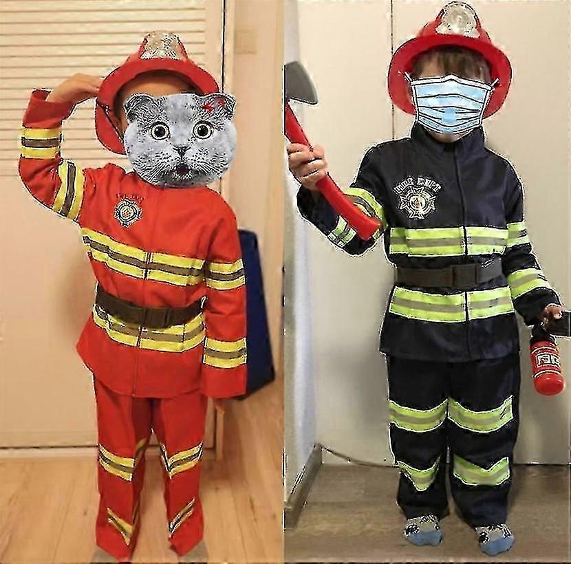 Halloween Firefighter Cosplay Costume For Kids Boys Girls Carnival ...