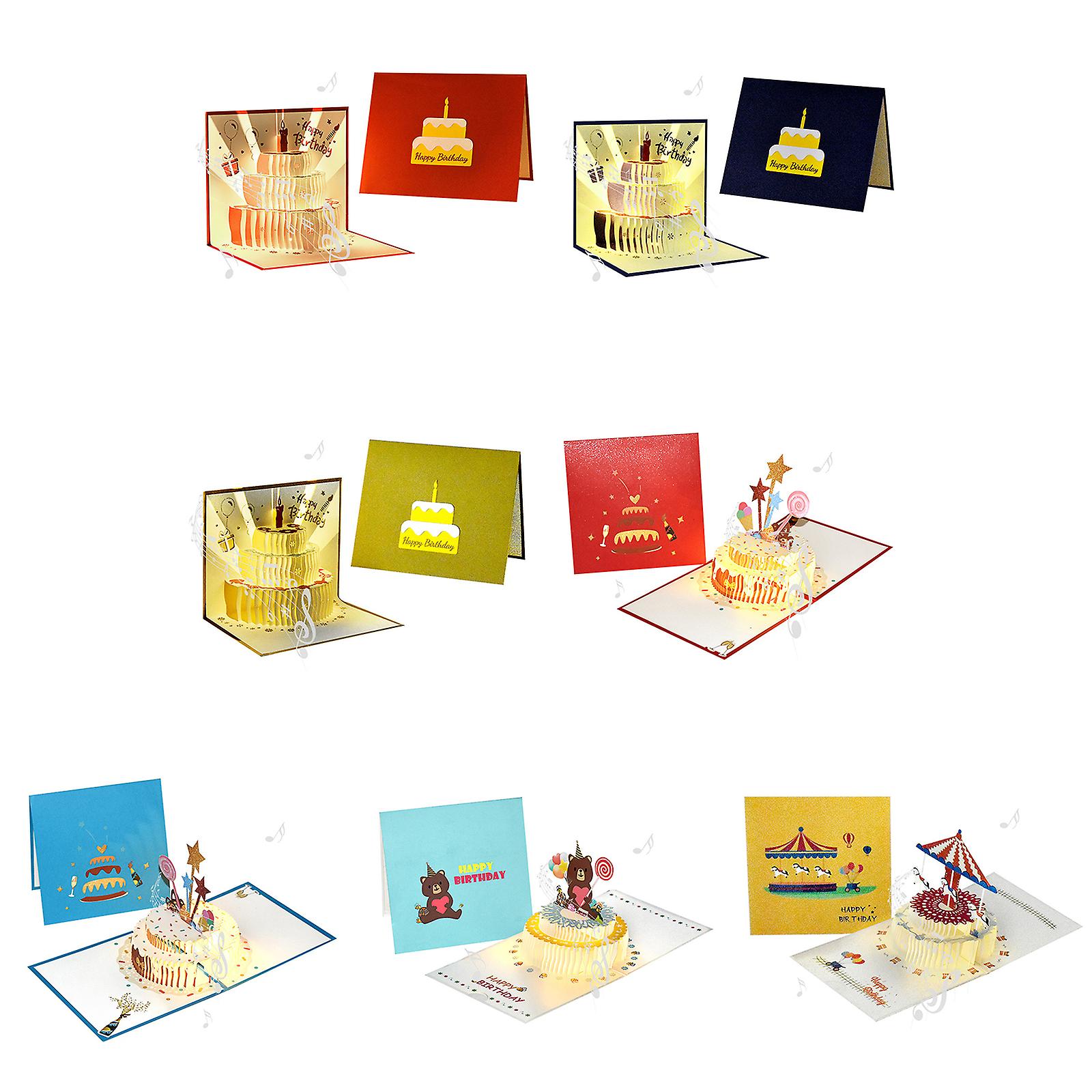 Musical Birthday Cards with Light and Music 3D Birthday Popup Card ...