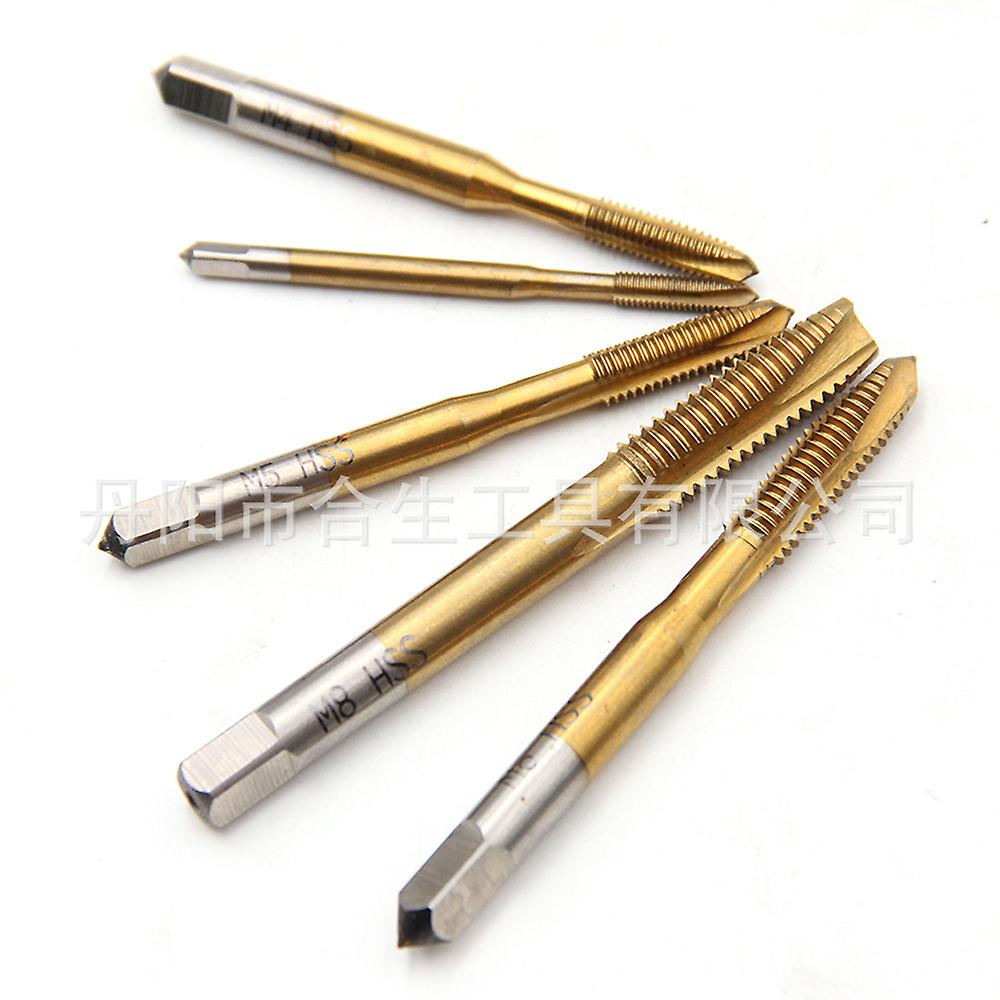 5pcs Straight Flute Taps, HSS Steel Metric Thread Machine Taps Titanium ...