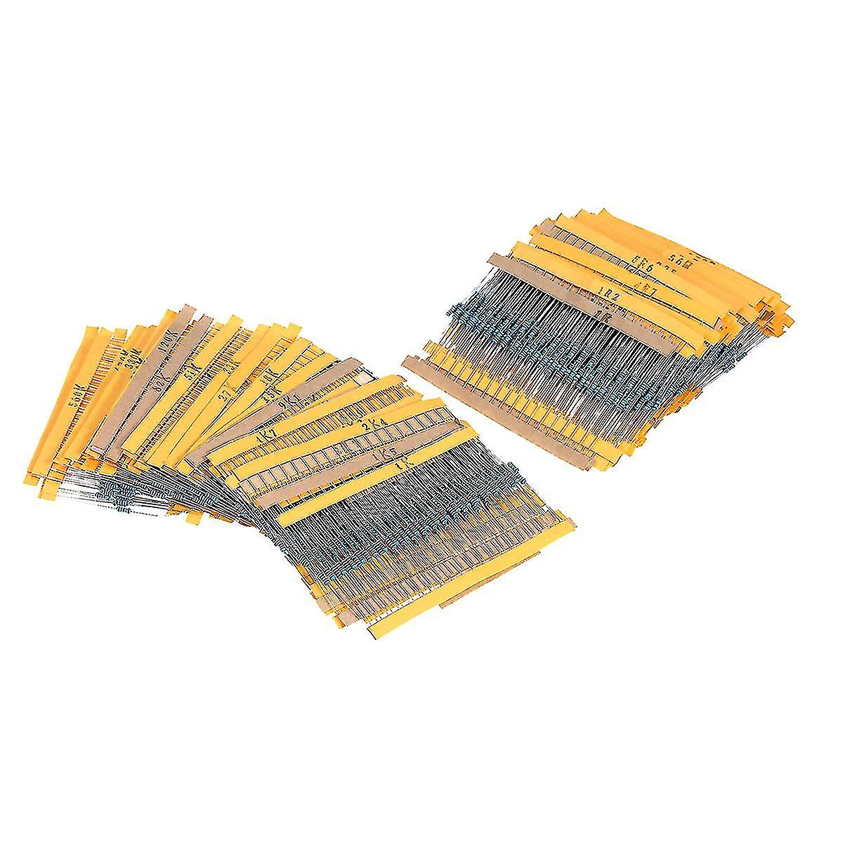 2600pcs 130 Values 1/4w 0.25w 1% Metal Film Resistors Assorted Pack Kit ...