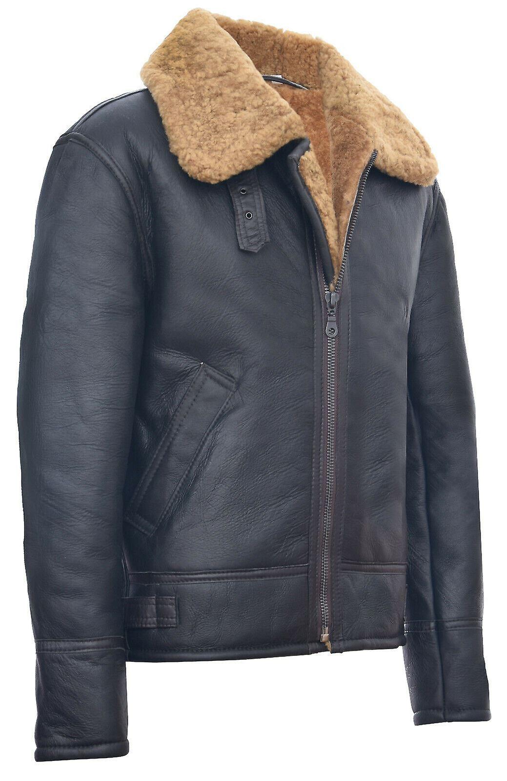 Mens B3 Brown Ginger Sheepskin Flying Jacket | Fruugo US