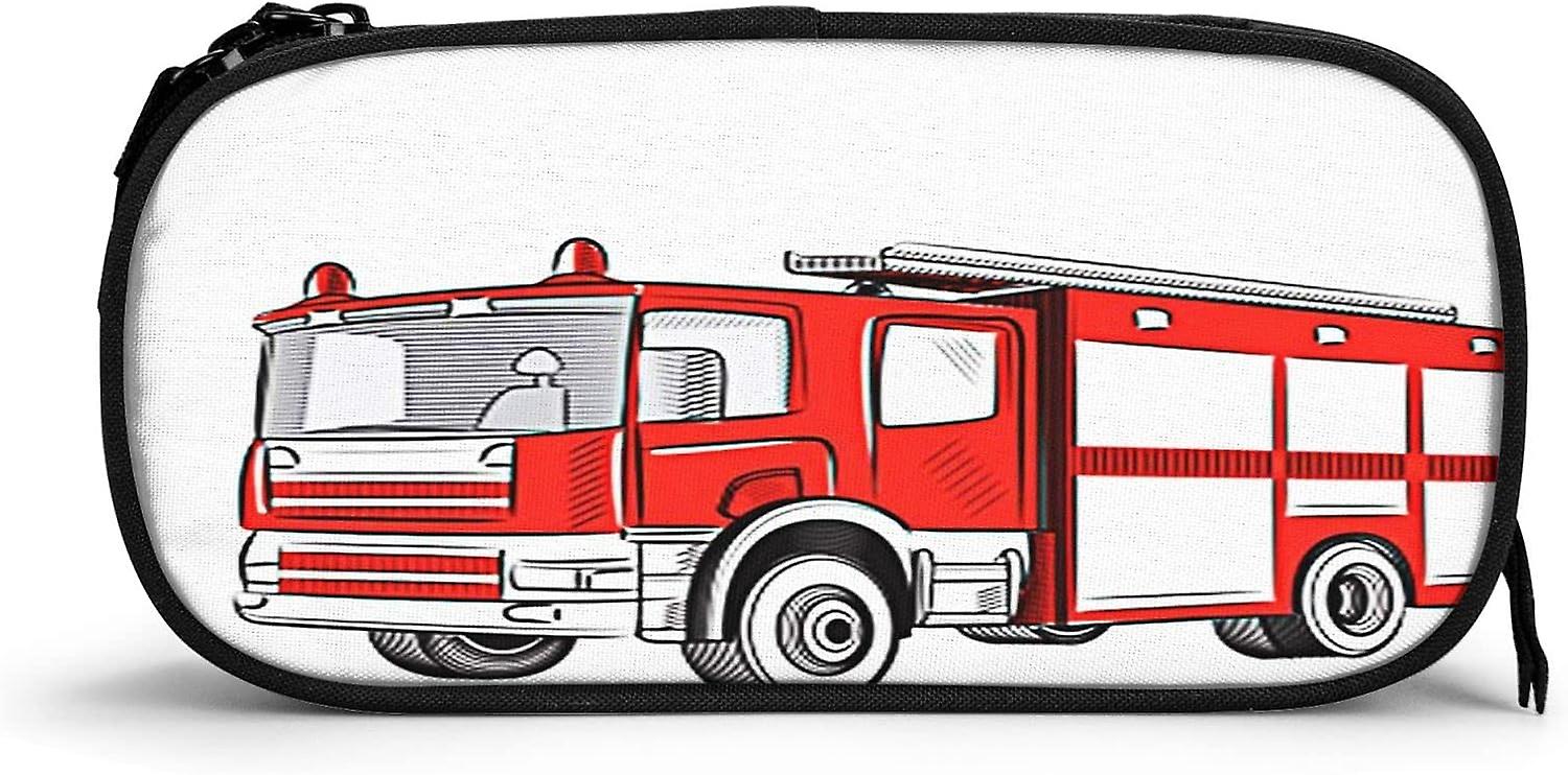 Pencil Case Red Fire Truck Firetruck, Big Capacity Large Pouch Pen ...