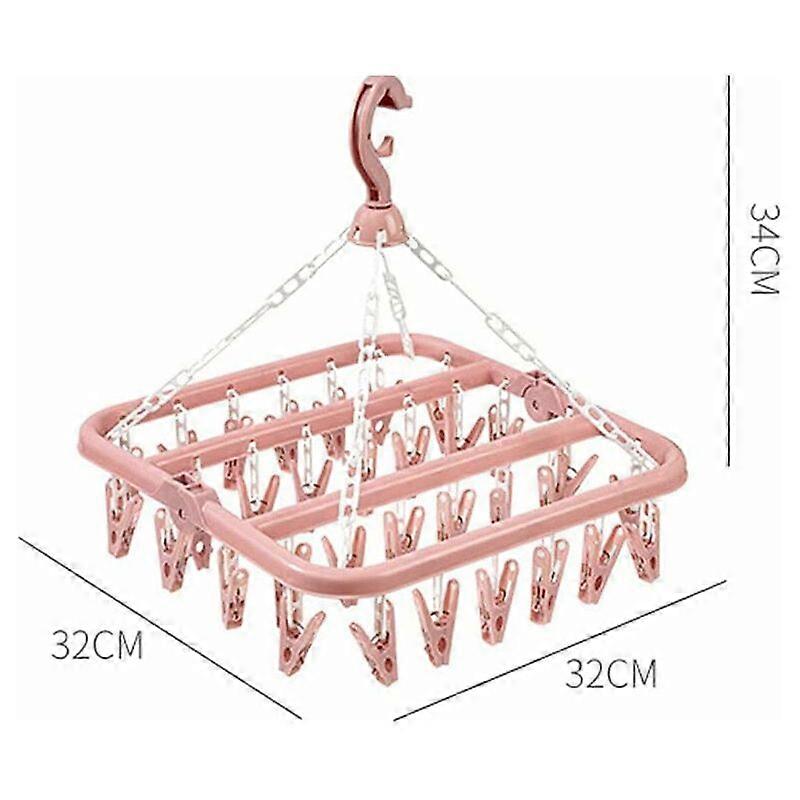 Sock Drying Rack, 2PCS Hanging Laundry Drying Rack Clips Portable Dryer Plastic Drying Rack with ...