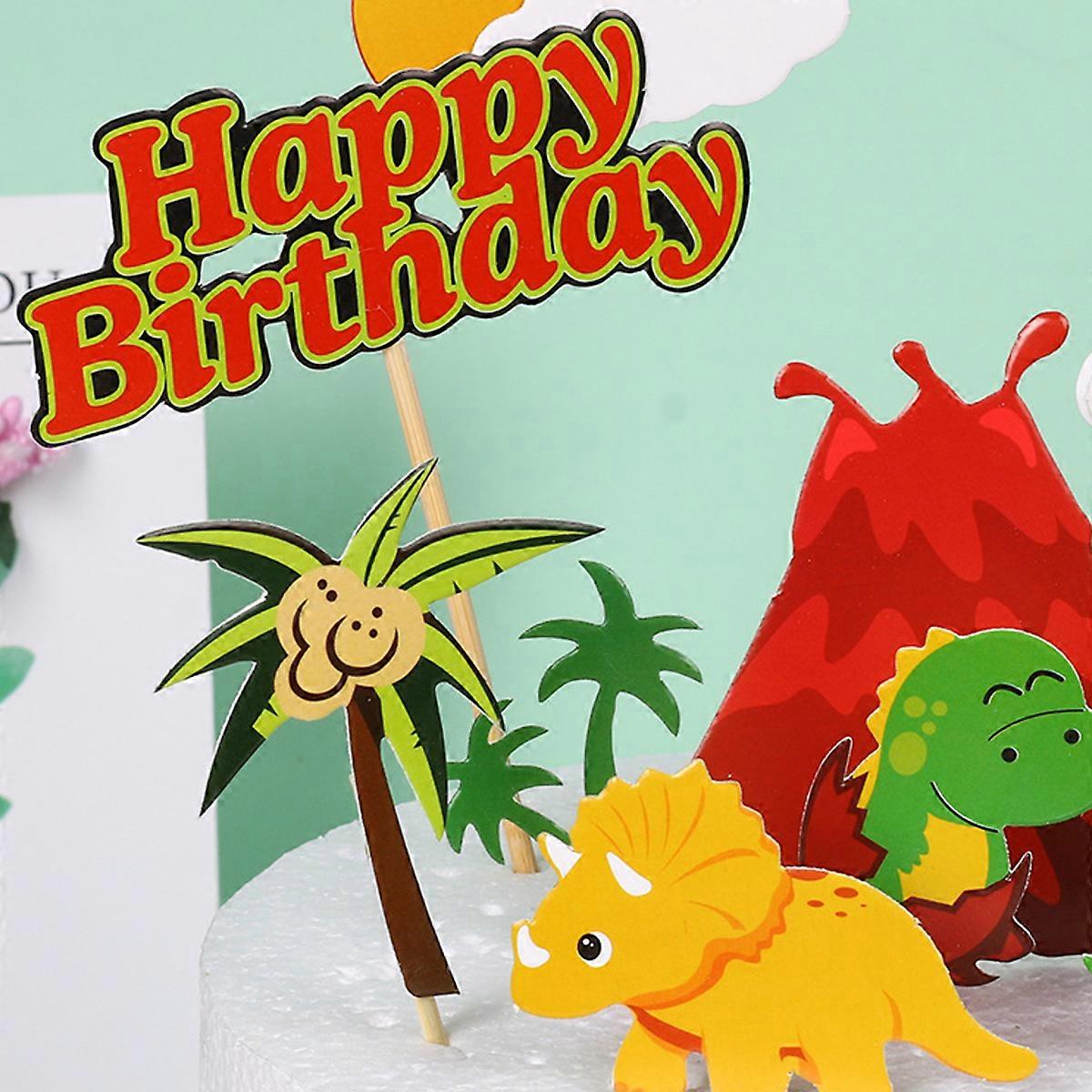 Baby Dinosaur Cake plug-in, Glitter Dinosaur Child birthday cupcake ...
