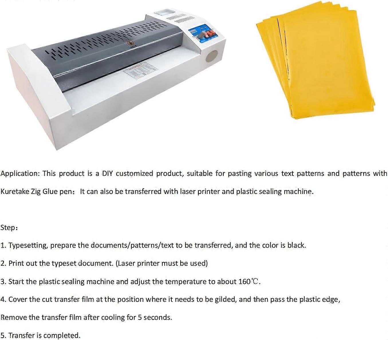 50 Sheets A4 Reactive Paper Sheet 29x18.5cm Rectangle Black Transfer ...