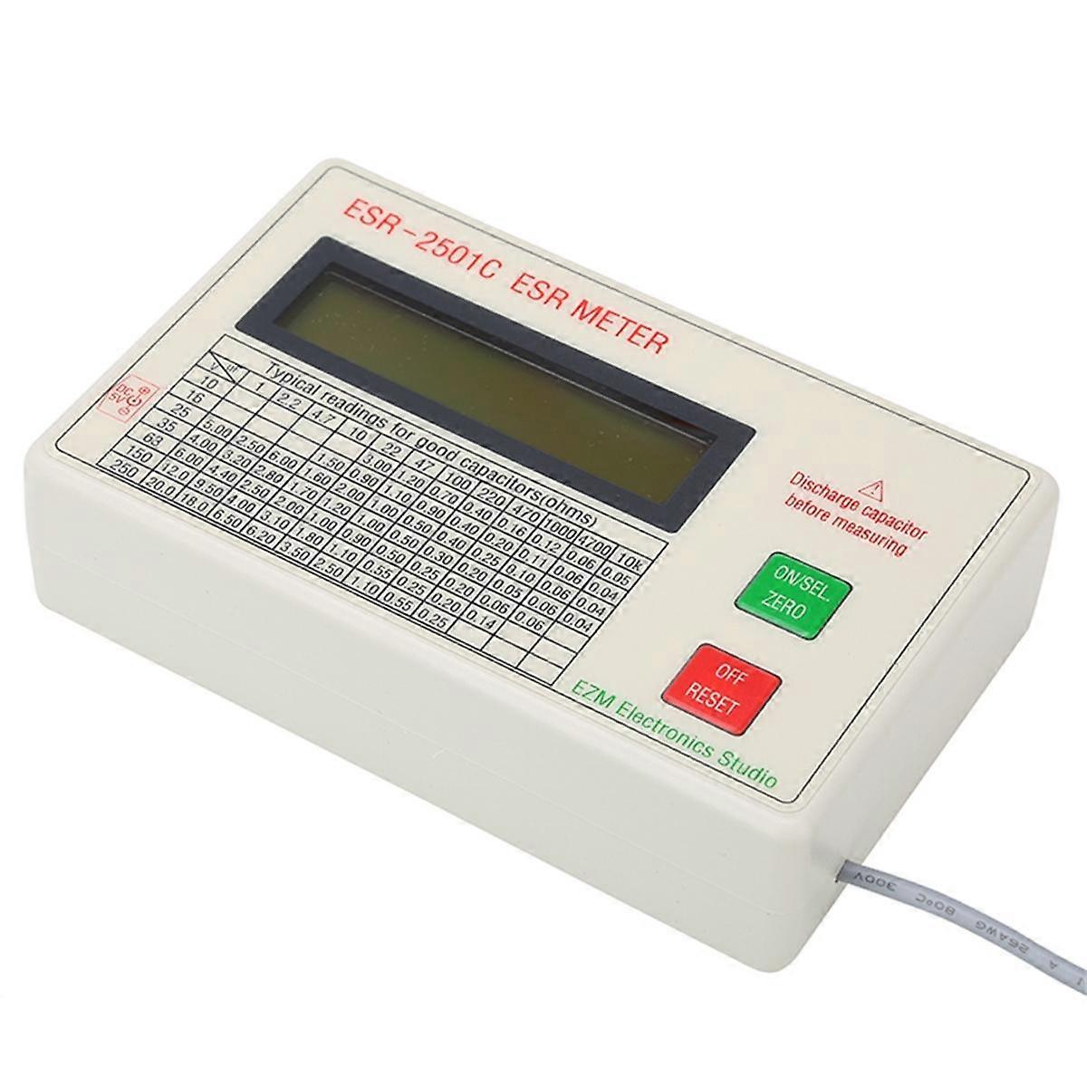 New ESR2501C Capacitor ESR Tester Test in Circuit Capacitance Meter ...