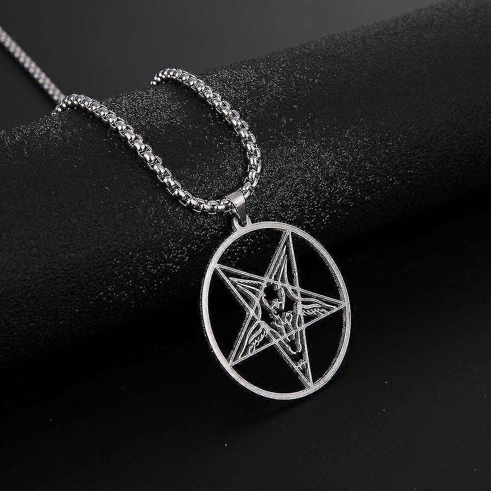 Skyrim Supernatural Pentagram Necklace For Men Stainless Steel Box ...