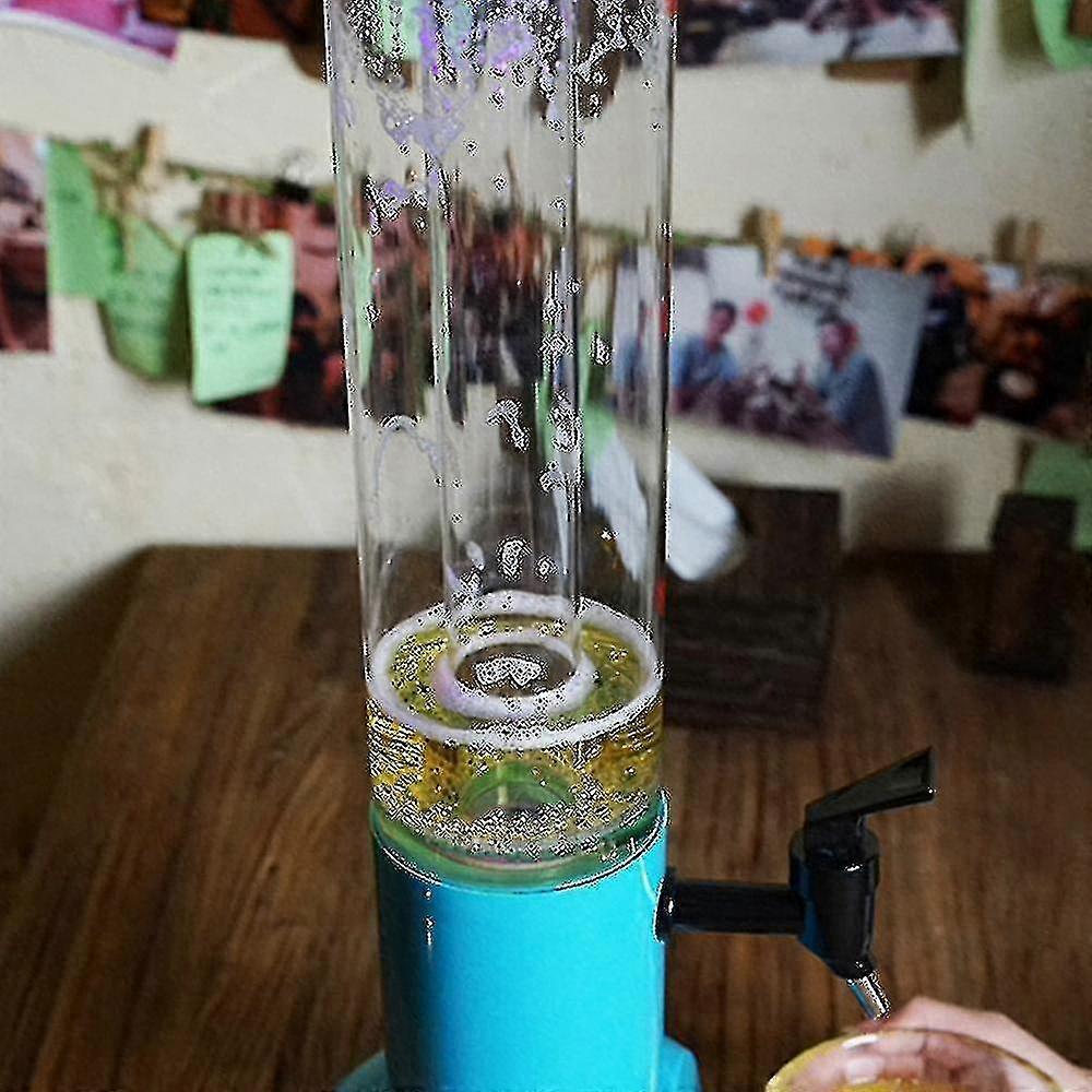 1.5l Beer Dispenser Tower Easy Clean Integrated Tap With Ice Tube Clear ...