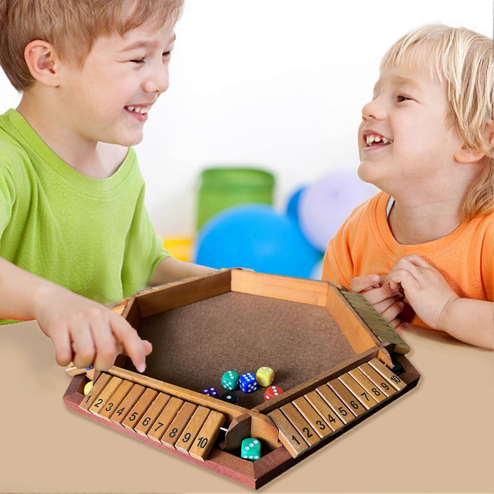Shut The Box Board Game with 12 Dice 1-6 Players Kids Adults Family Fun ...
