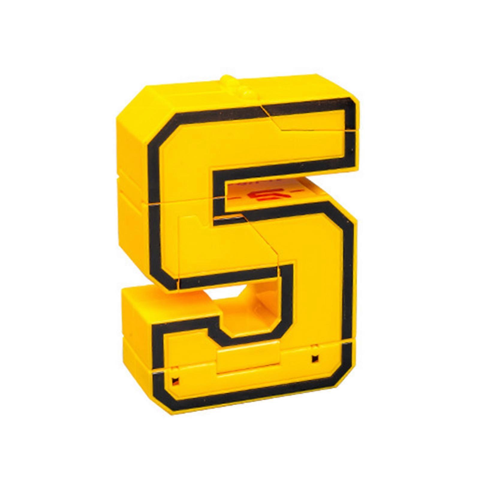 Robot Toy Compact Kids Digital Numbers Transforming Robot Action Figure ...