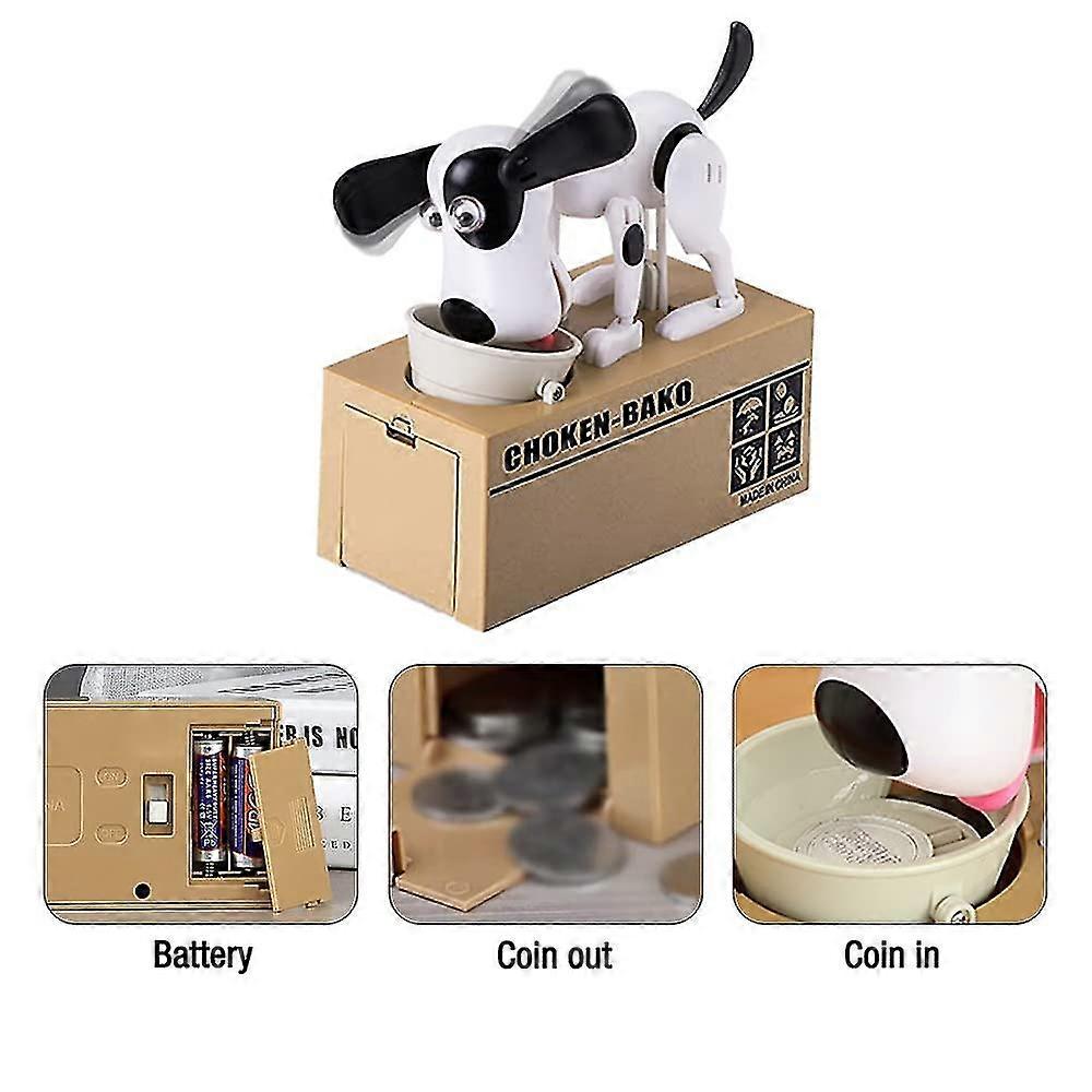 Hungry Dog Piggy Bank, Cute Dogs Steals Coins Like Magic Coin Nibble ...