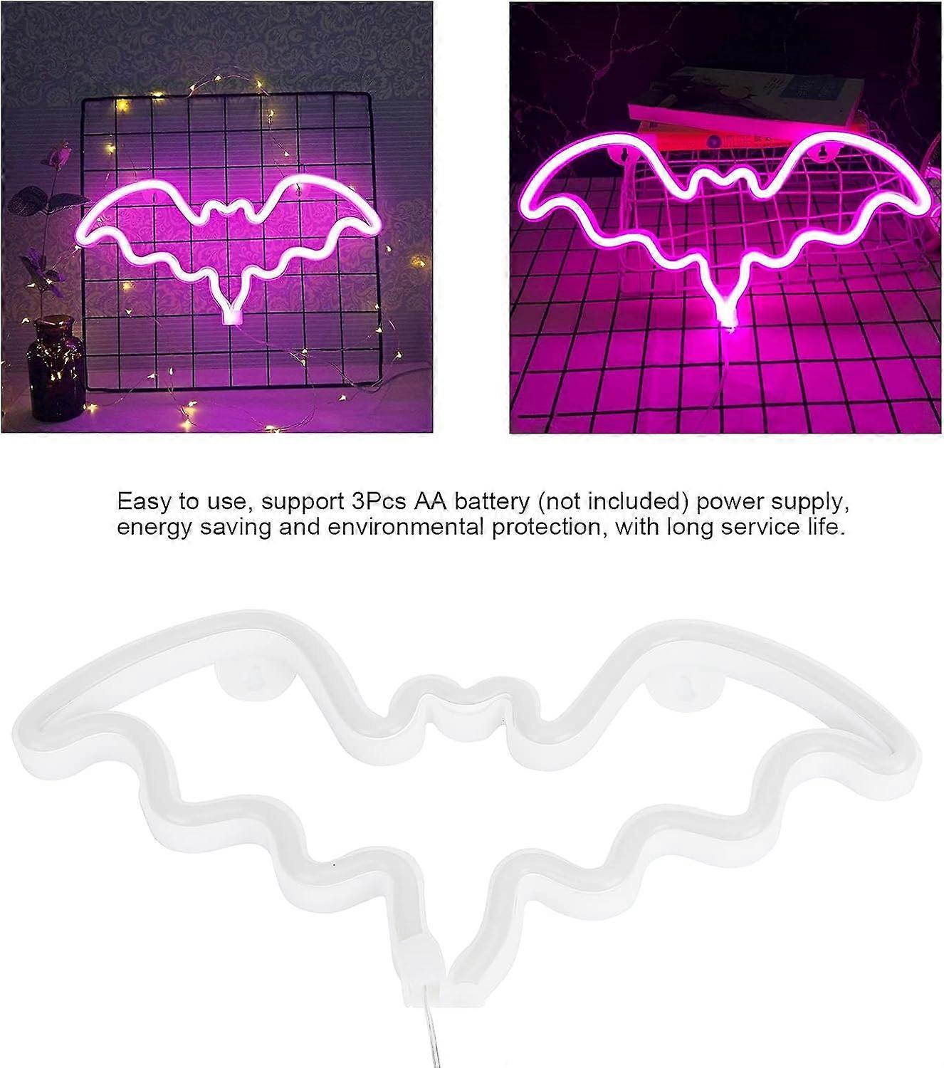 Neon Lamp, Neon Bat Neon Lights, LED Neon Bat, Halloween Neon Sign for ...