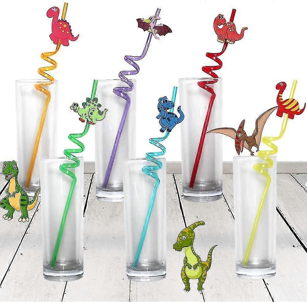 8x Jurassic World Dinosaur Drinking Plastic Straws For Kids Birthday ...