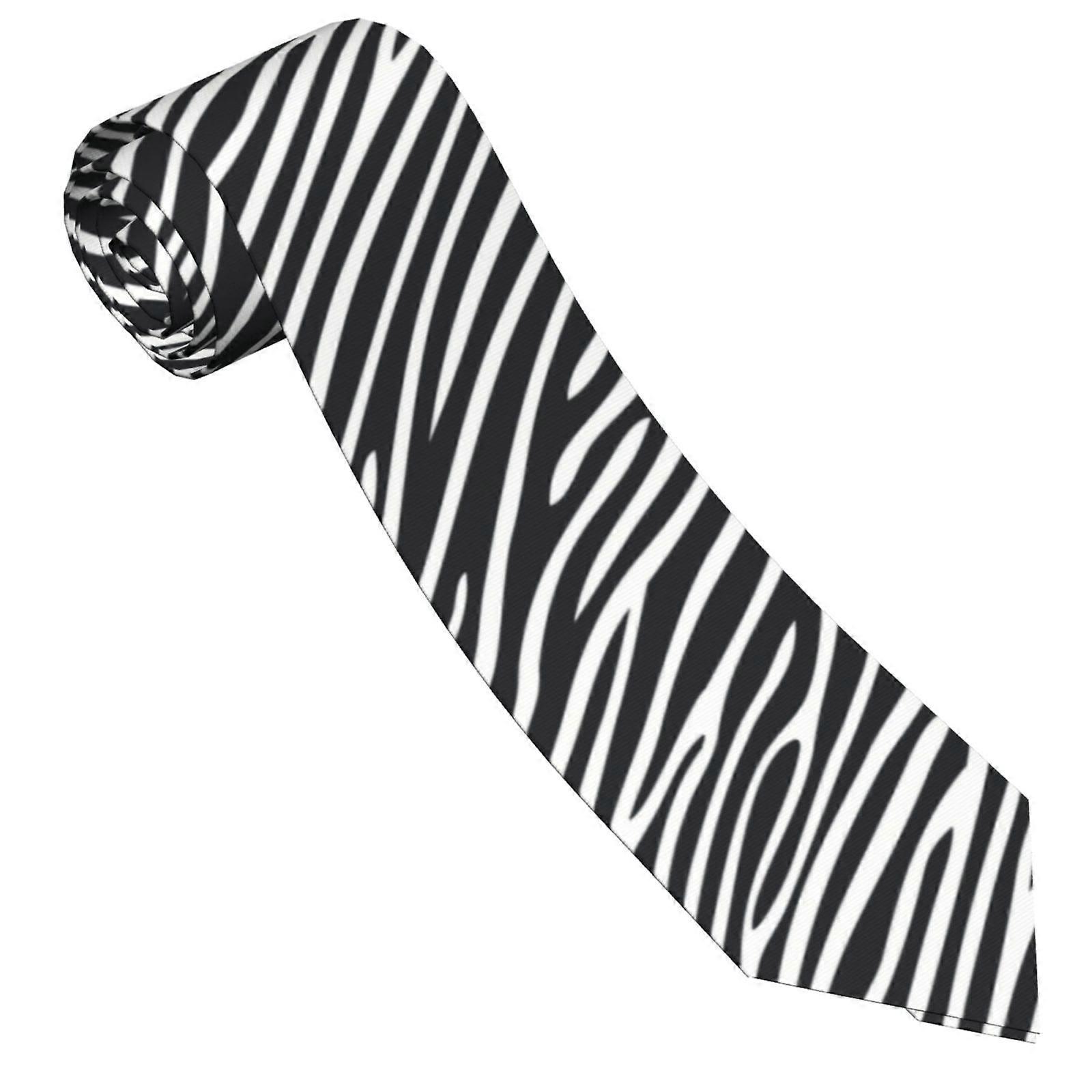Zebra Striped Men'S Necktie Fashion Neck Tie Skinny Ties Gifts For ...