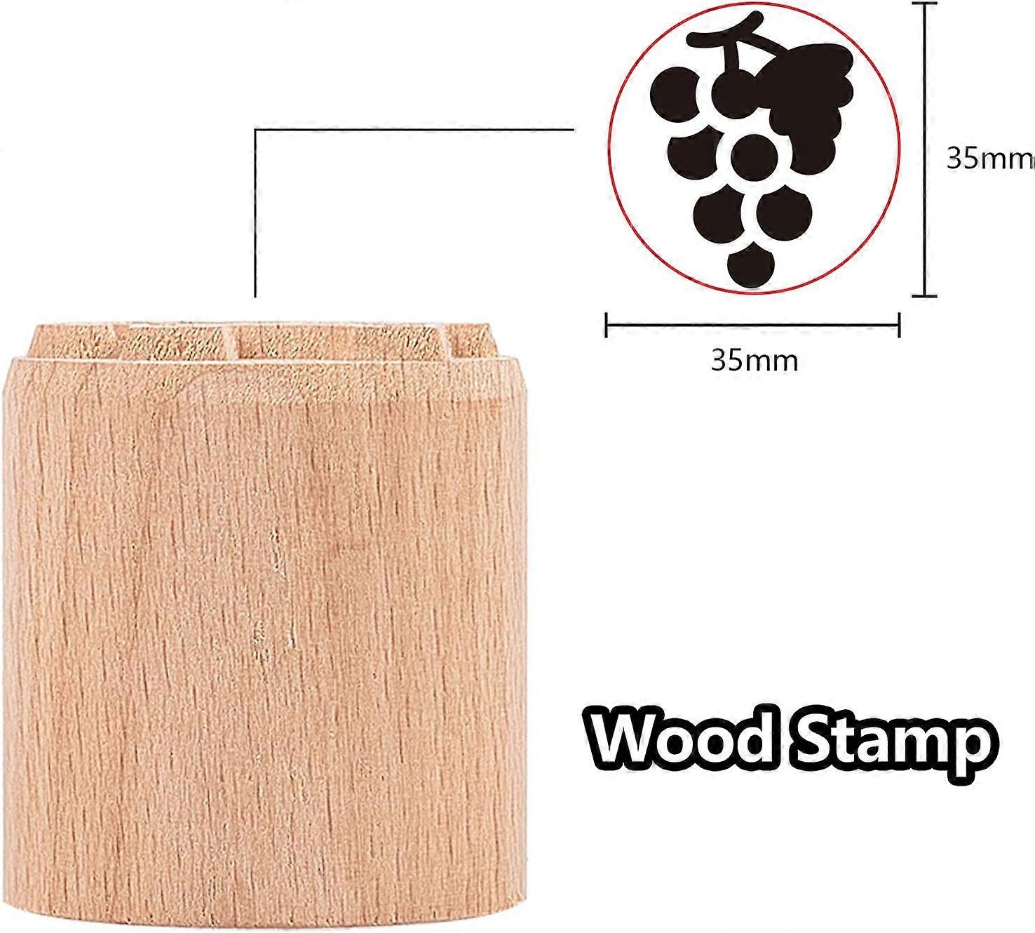 Wood Stamp Grape Shape Wood Wax Seal Stamp Cute Column Wooden Stamps ...