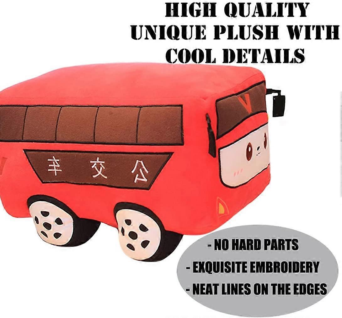 Car Plush Simulation School Bus Cute Cartoon Throw Pillo(Red/45x25x30cm ...