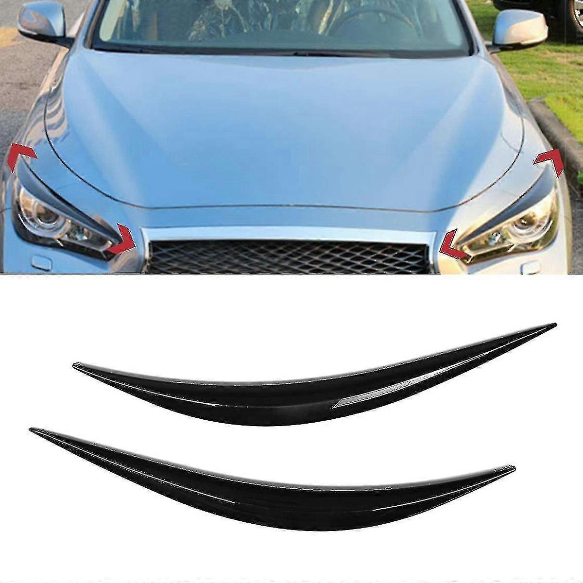 Car Headlight Eye Lid Eyelids Eyebrows Gloss Black Trimming Headlight ...