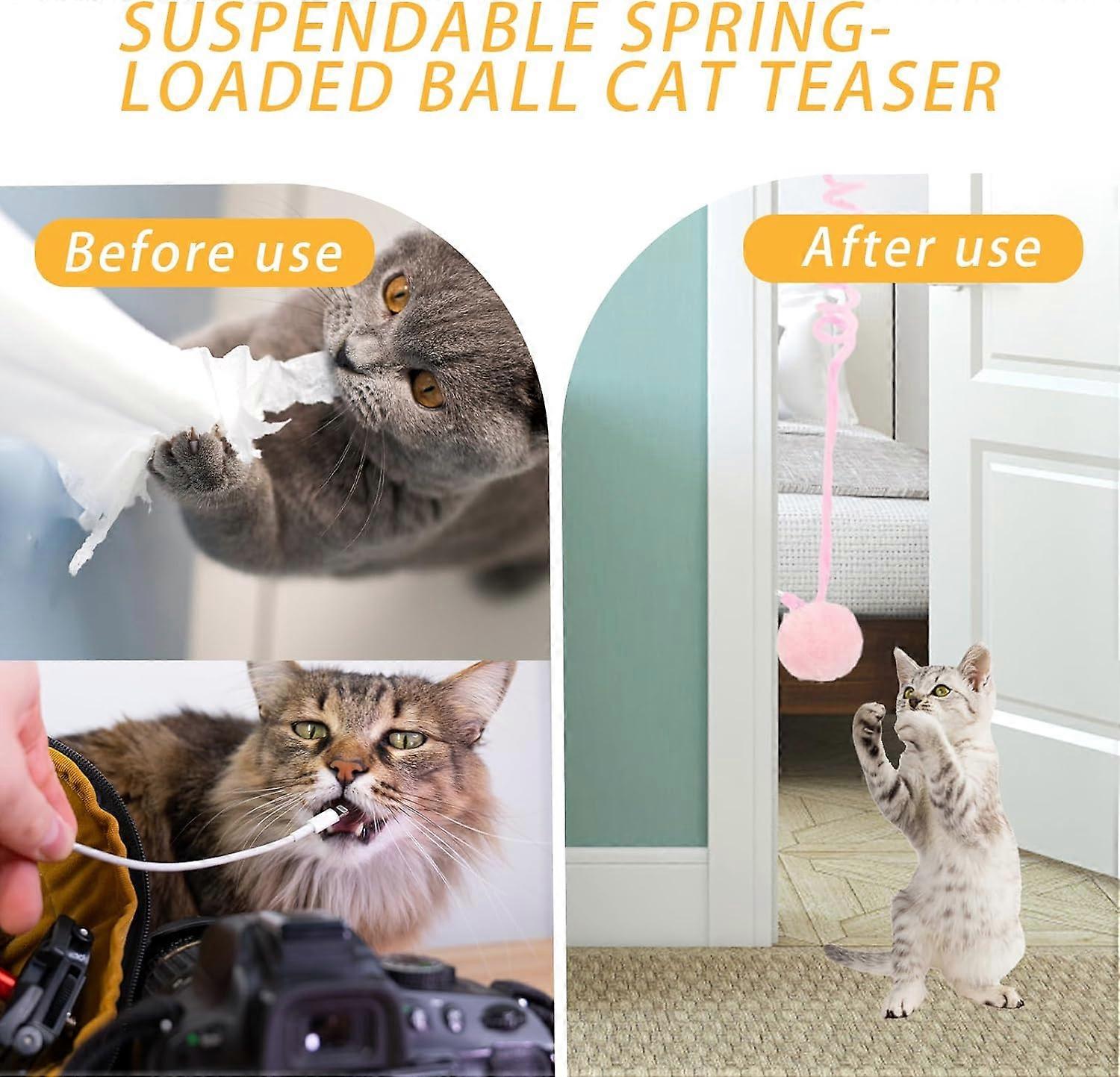 2 Pcs Door Hanging Cat Toy Interactive Cat Toys for Indoor Cats ...