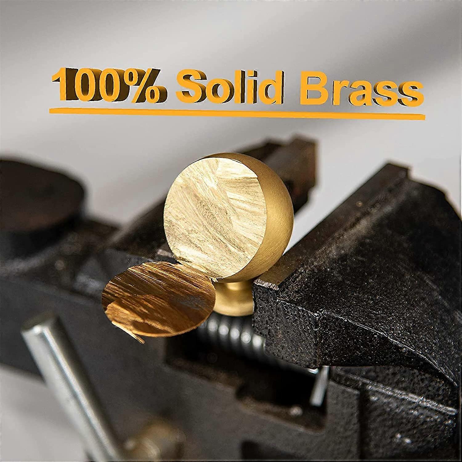 Brass spherical cabinet knobs, brushed gold spherical handles, brass ...