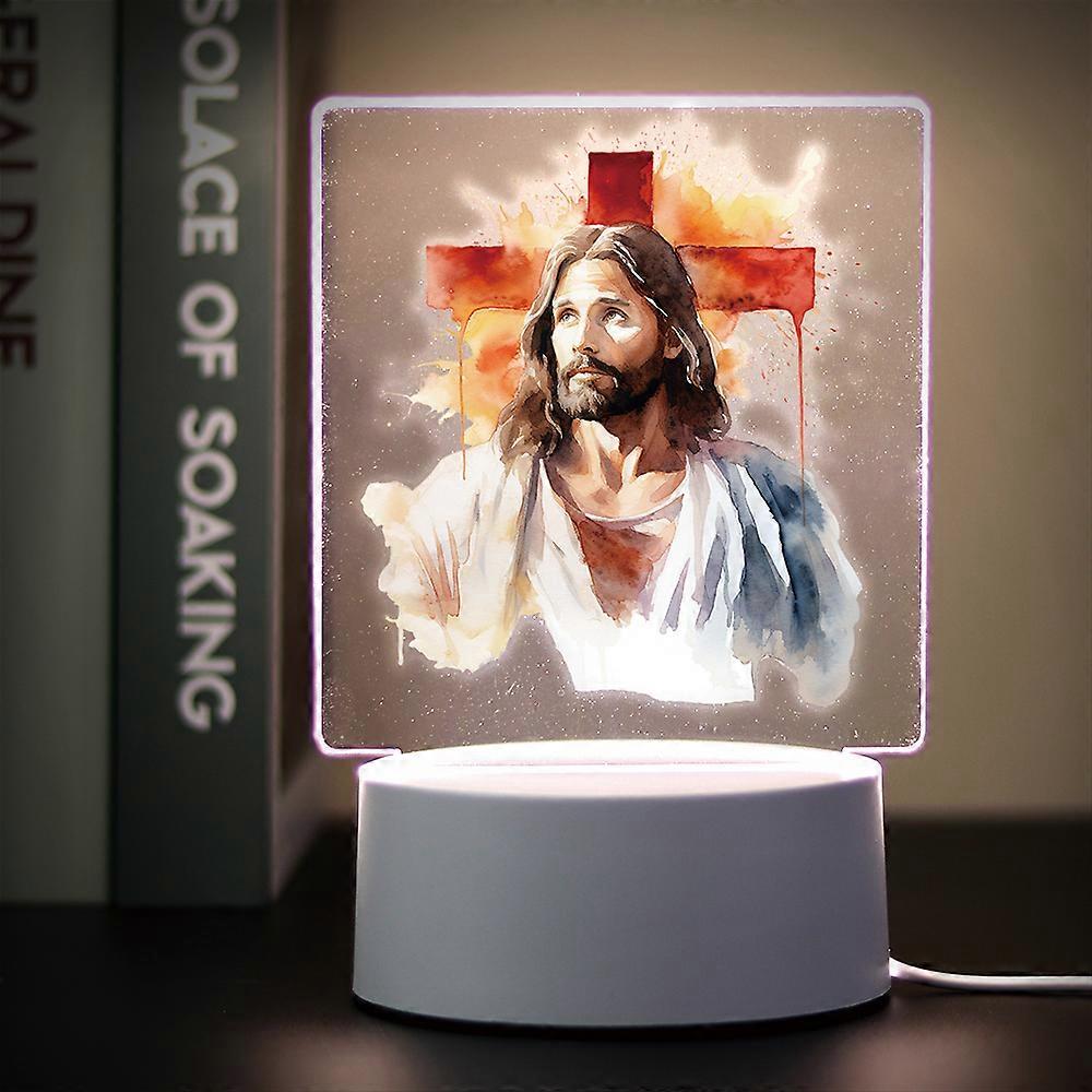 Jesus Led Table Lamp Acrylic Night Lights Gift Usb Atmosphere Table ...