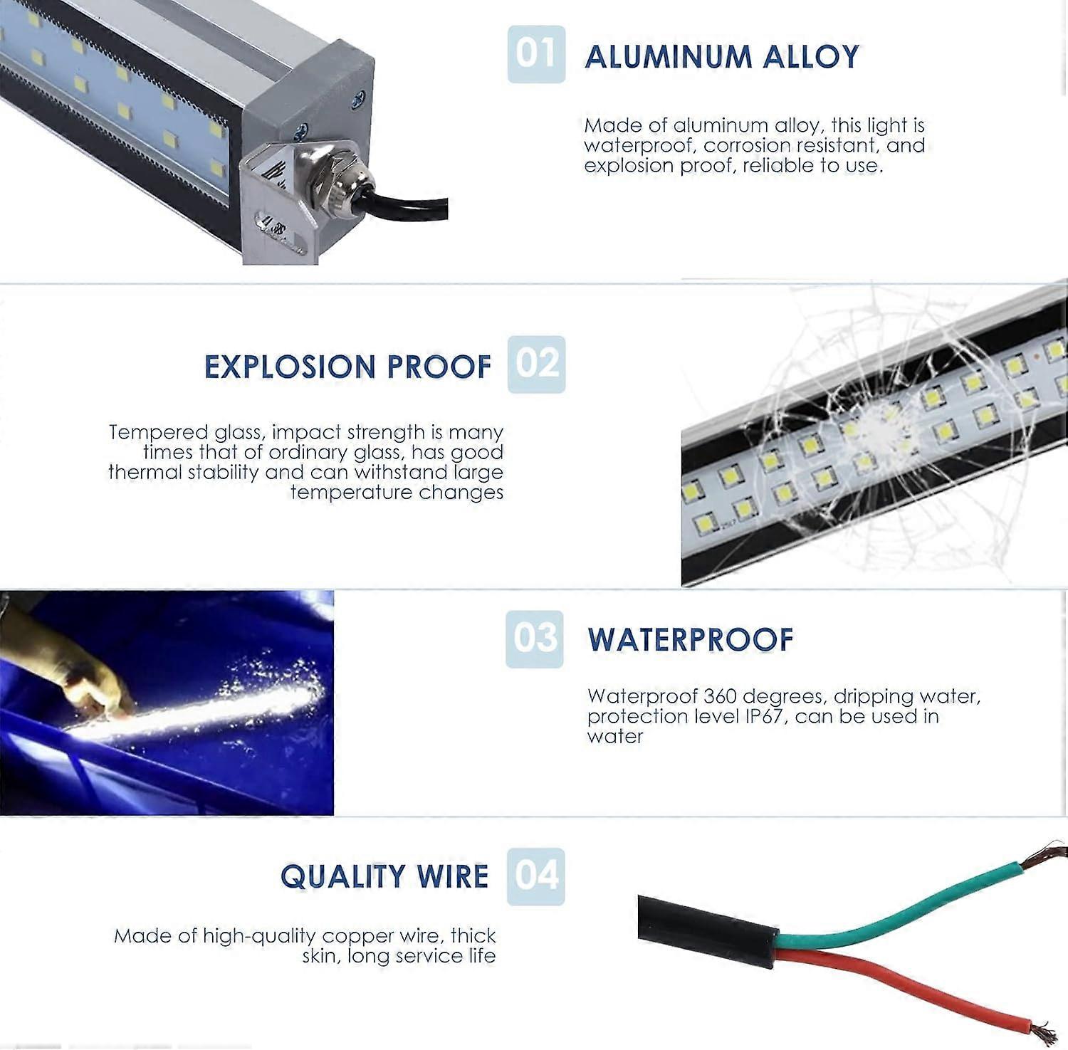 24V IP67 Waterproof Explosion Proof LED Tube Light for CNC Machines ...