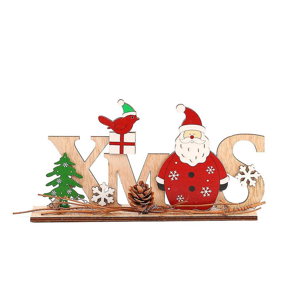 Christmas Wooden Table Sign Santa Claus Tabletop Sign Snowman Xmas ...